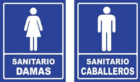 Señalamiento Letrero Baños Mujeres Hombres 20x60 Lamina Mercadolibre