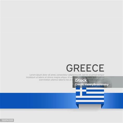 그리스 플래그 배경 흰색 배경에 그리스 플래그 색상 리본 내셔널 포스터 비즈니스 소책자 벡터 플랫 디자인 주 그리스 애국 배너