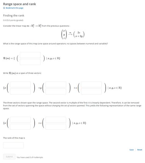 Solved Range space and rank 巾 Bookmark this page Finding the Chegg