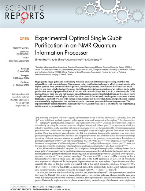pdf experimental optimal single qubit purification in an nmr quantum