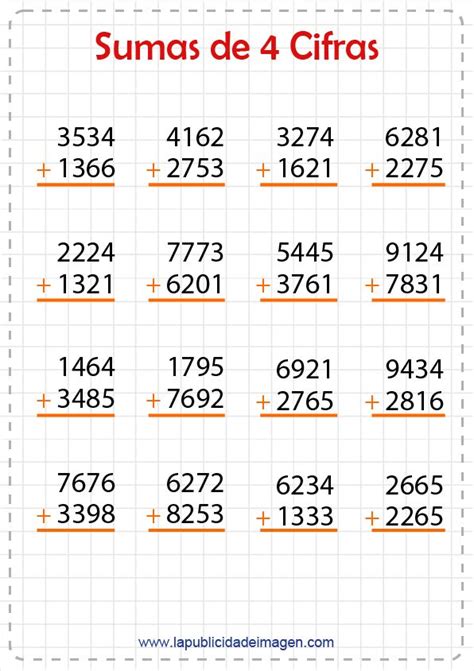Sumas De 4 Cifras Pdf