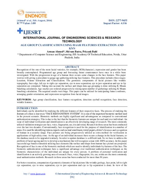 Pdf Age Group Classification Using Haar Features Extraction And Knn