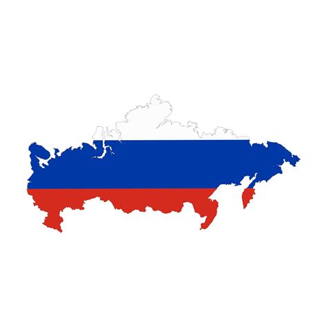 Russian Federation Map Silhouette With Flag Isolated On White Background 25755573 Vector Art At