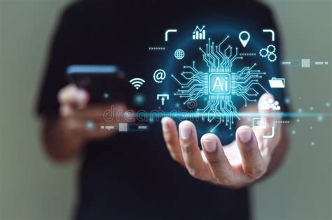 Man Holding Ai Connection Network Data Business Information Development Technology Digital
