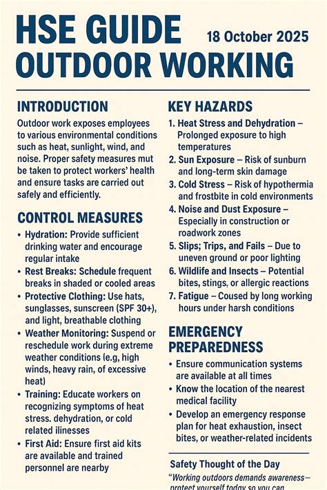 Outdoor Working Safety Guide Protecting Workers From Environmental