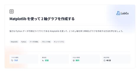 Matplotlib を使って 2 軸グラフを作成する Labex