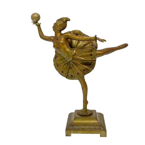Lot Chiparus Style Gilded Spelter Sculpture
