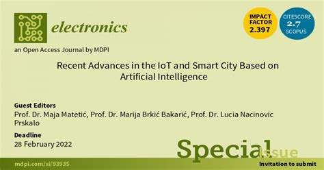 Electronics Mdpi On Linkedin Callforpapers Specialissue Iot Smartcities