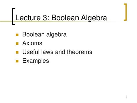 Ppt Lecture 3 Boolean Algebra Powerpoint Presentation Free Download Id 3222293