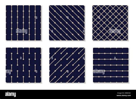 Set Of Vector Seamless Elegant Striped Patterns Blue Repeatable Geometric Backgrounds Modern