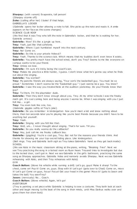 Script High School Musical