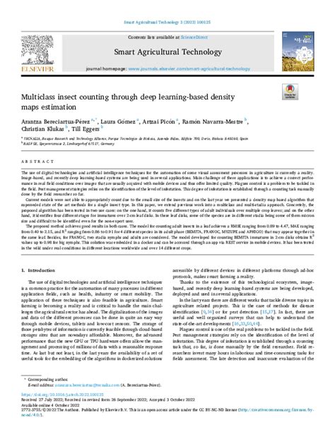 Pdf Multiclass Insect Counting Through Deep Learning Based Density