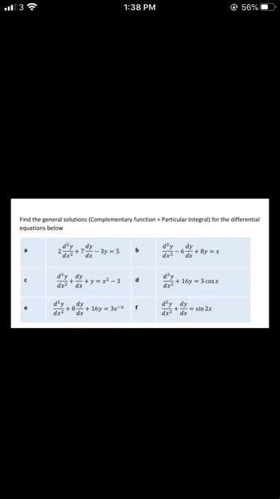 Solved 113 138 Pm 56 Find The General Solutions
