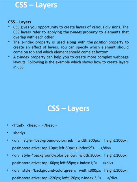 Html Css Layers Pdf