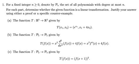 Solved For A Fixed Integer N Denote By Pn The Set Of Chegg