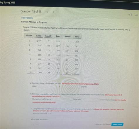 Solved Sing Spring 2022 Question 15 Of 15 4 View Policies