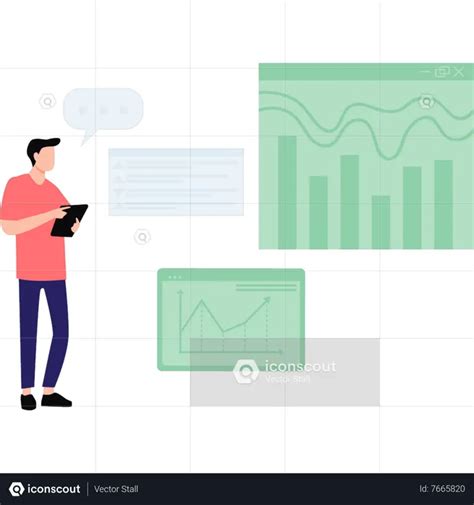 Best Young Man Looking At Graph File Illustration Download In Png