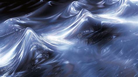 Abstract Representation Of Flowing Luminous Waves With A Smooth Ethereal Quality Stock