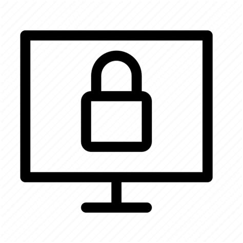 Screen Locked Computer Display Lock Monitor Secure Icon Download On Iconfinder