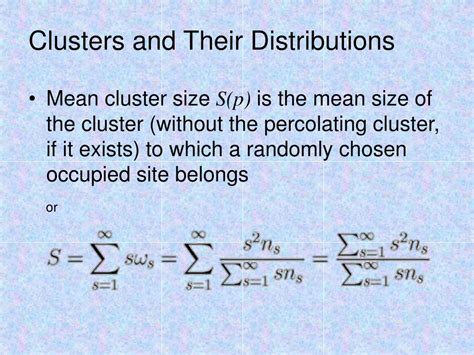 Ppt Percolation On A 2d Square Lattice And Cluster Distributions