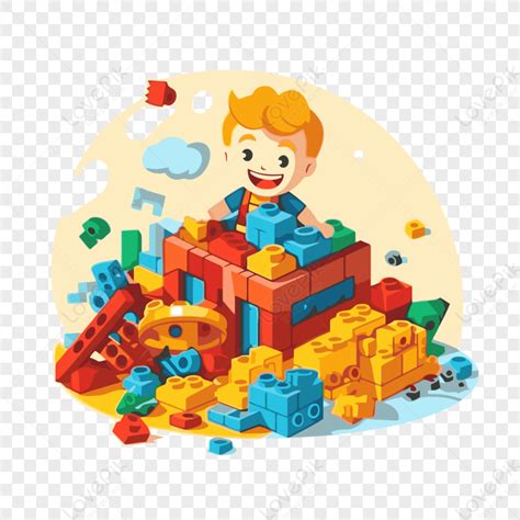 Lego Clipart Cartoon Character Na Nasa Isang Play Place Na May