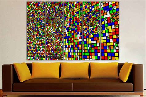 Tetris Canvas Abstract Wall Art Tetris Wall Décor Abstraction Etsy