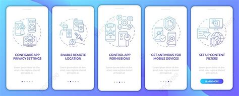 Cyber Safety Keeping Tips Onboarding Mobile App Page Screen Brochure