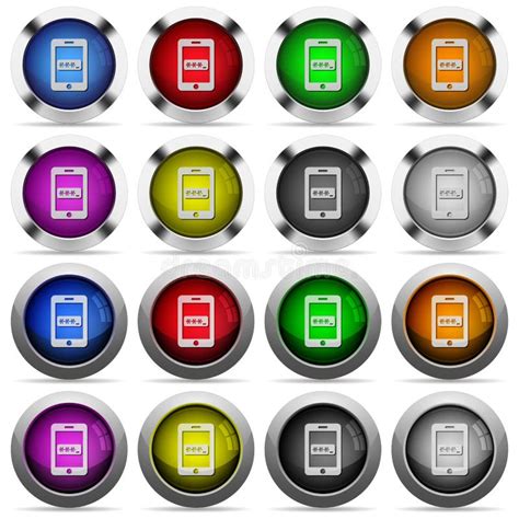 Mobile Access Glossy Button Set Stock Illustration Illustration Of Communicate Mobile