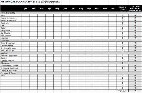 Bill Tracker Excel Template