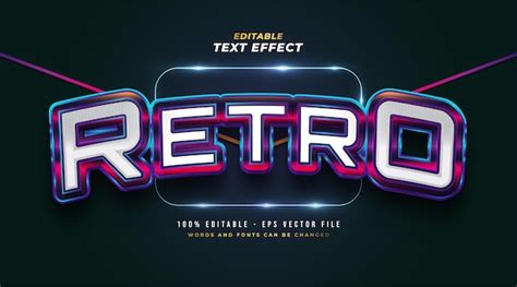 Premium Vector Bold Colorful Retro Text Style With 3d Embossed Effect