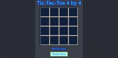 Hassnain Altaf On Linkedin Im Excited To Share That I Developed A 4x4 Tic Tac Toe Game Using Html