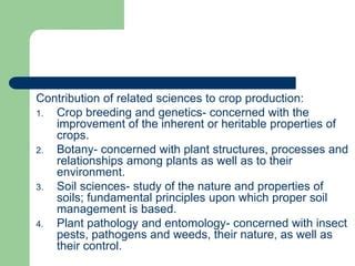 MEANING SCOPE Of Crop Science Ppt