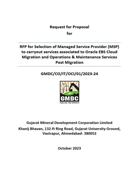 Rfp For Ebs Migration Pdf Cloud Computing Enterprise Resource Planning