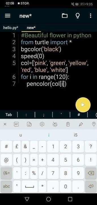 Python Turtle Code Beautiful Design Using Python Pydroid 3 Shorts