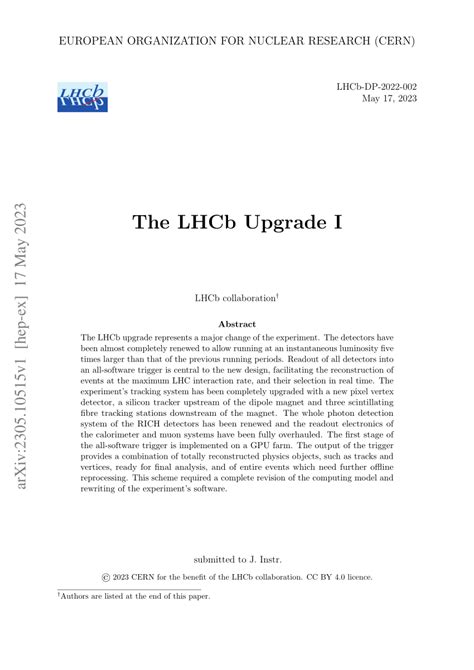 Pdf The Lhcb Upgrade I