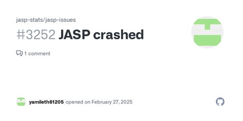 Jasp Crashed · Issue 3252 · Jasp Statsjasp Issues · Github