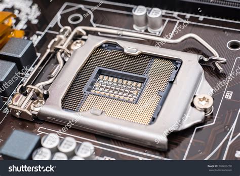 Cpu Socket On Computer Motherboard Stock Photo Shutterstock
