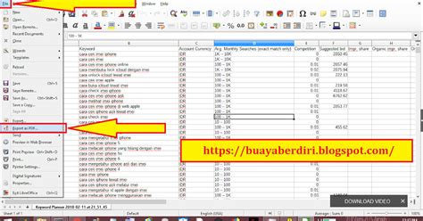 Tutorial Mengubah Format File Excel Xlsx Odt Csv Ke PDF Pdf