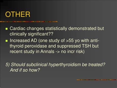 Ppt Subclinical Thyroid Dysfunction A Conundrum Powerpoint Presentation Id 3338378