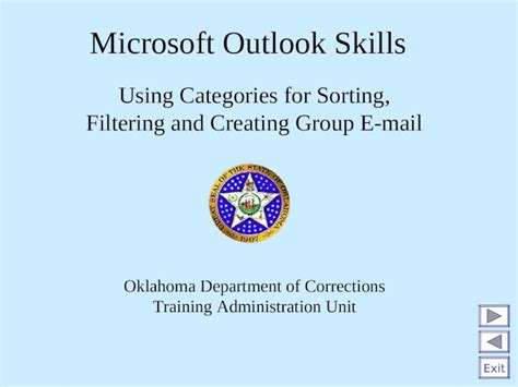 Ppt Exit Microsoft Outlook Skills Using Categories For Sorting