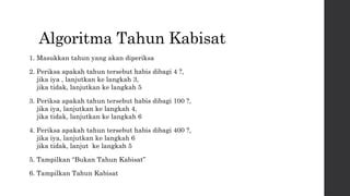 Algoritma Pemrograman Materi Algoritma Struktur Dasar Seleksi Dan Seleksi Bersarang Pptx