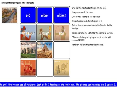 Old Older Oldest 1 Sorting And Comparing Teaching Resources