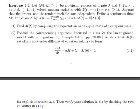 exercise 4 4 let n t t 0 be a poisson process
