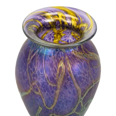 Robert Eickholt Hand Blown Iridescent Art Glass Vase Grandview Mercantile
