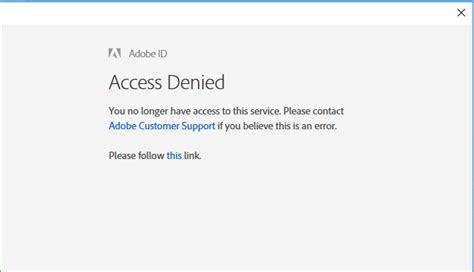 Solved On Login To Application Get Access Denied Adobe Community