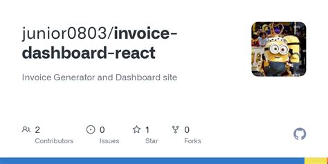 GitHub Junior Invoice Dashboard React Invoice Generator And Dashboard Site