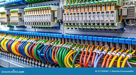 Detailed Closeup Of Industrial Programmable Logic Controller Plc Wiring Examining Electrical