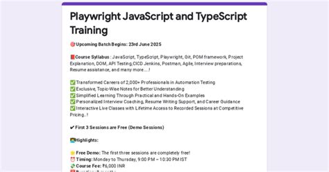 playwright javascript and typescript training nikhil gaikwad