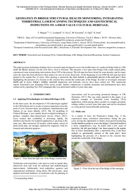 Pdf Geomatics In Bridge Structural Health Monitoring Integrating Terrestrial Laser Scanning
