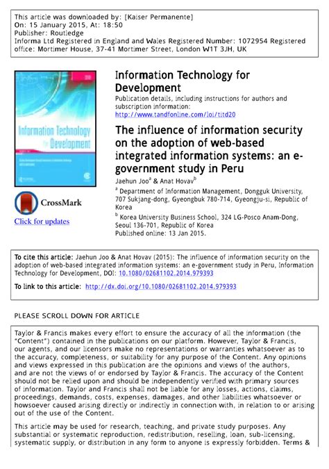 Pdf The Influence Of Information Security On The Adoption Of Web